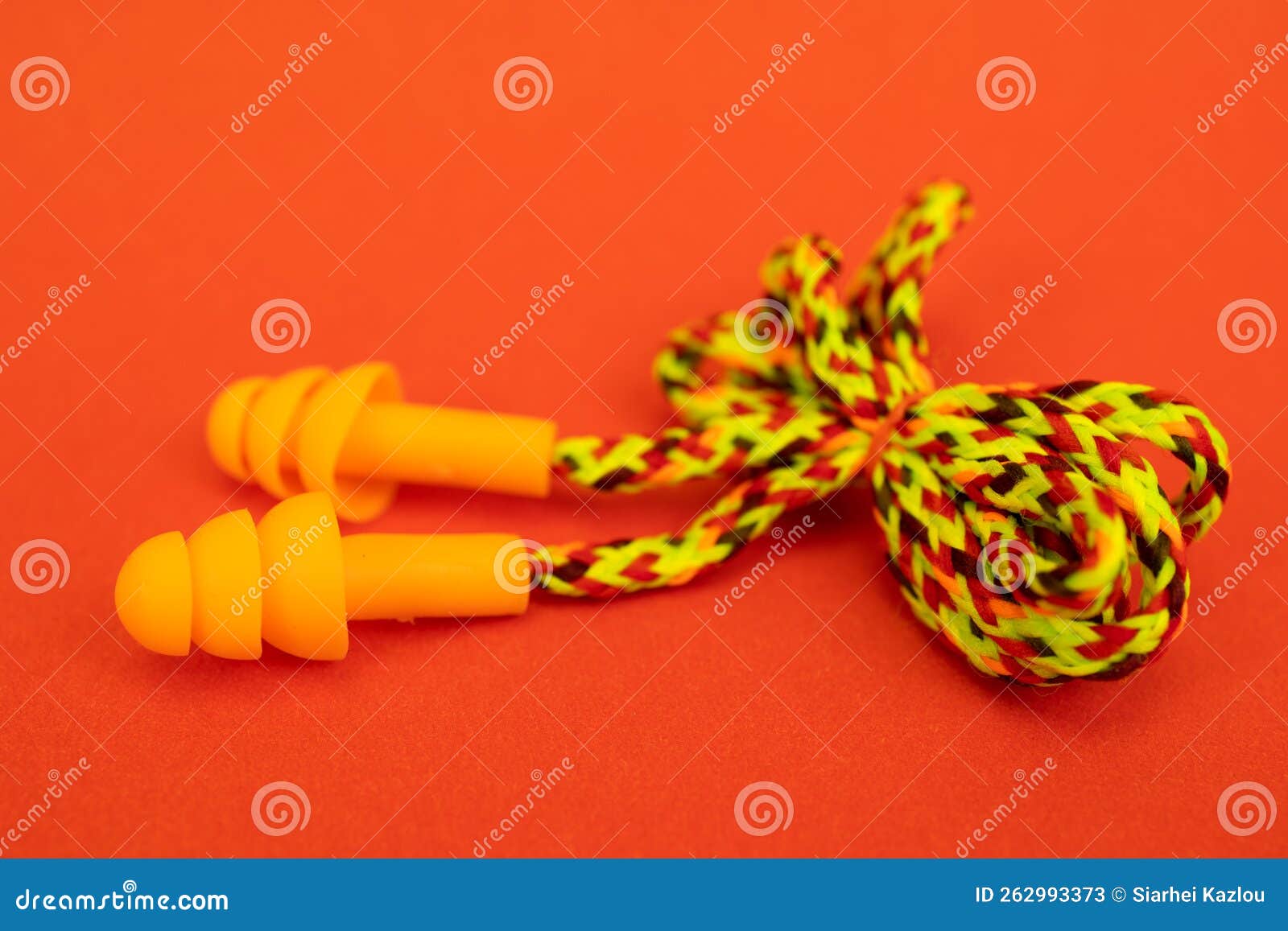 Silicone Ear Plugs for Human Ears on Red Background Stock Image - Image ...