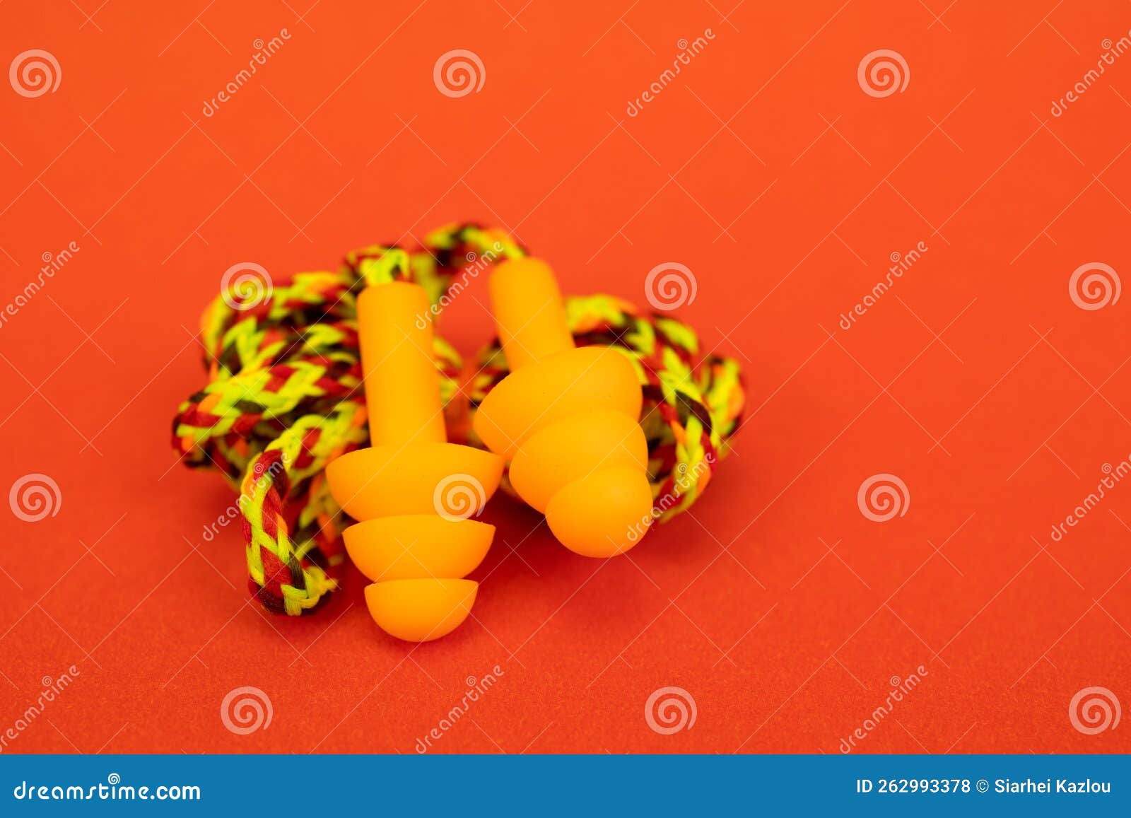 Silicone Ear Plugs for Human Ears on Red Background Stock Photo - Image ...