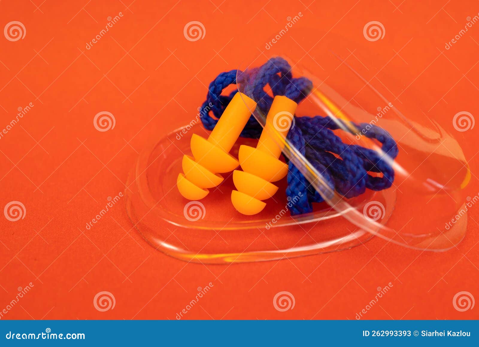 Silicone Ear Plugs for Human Ears on Red Background Stock Image - Image ...