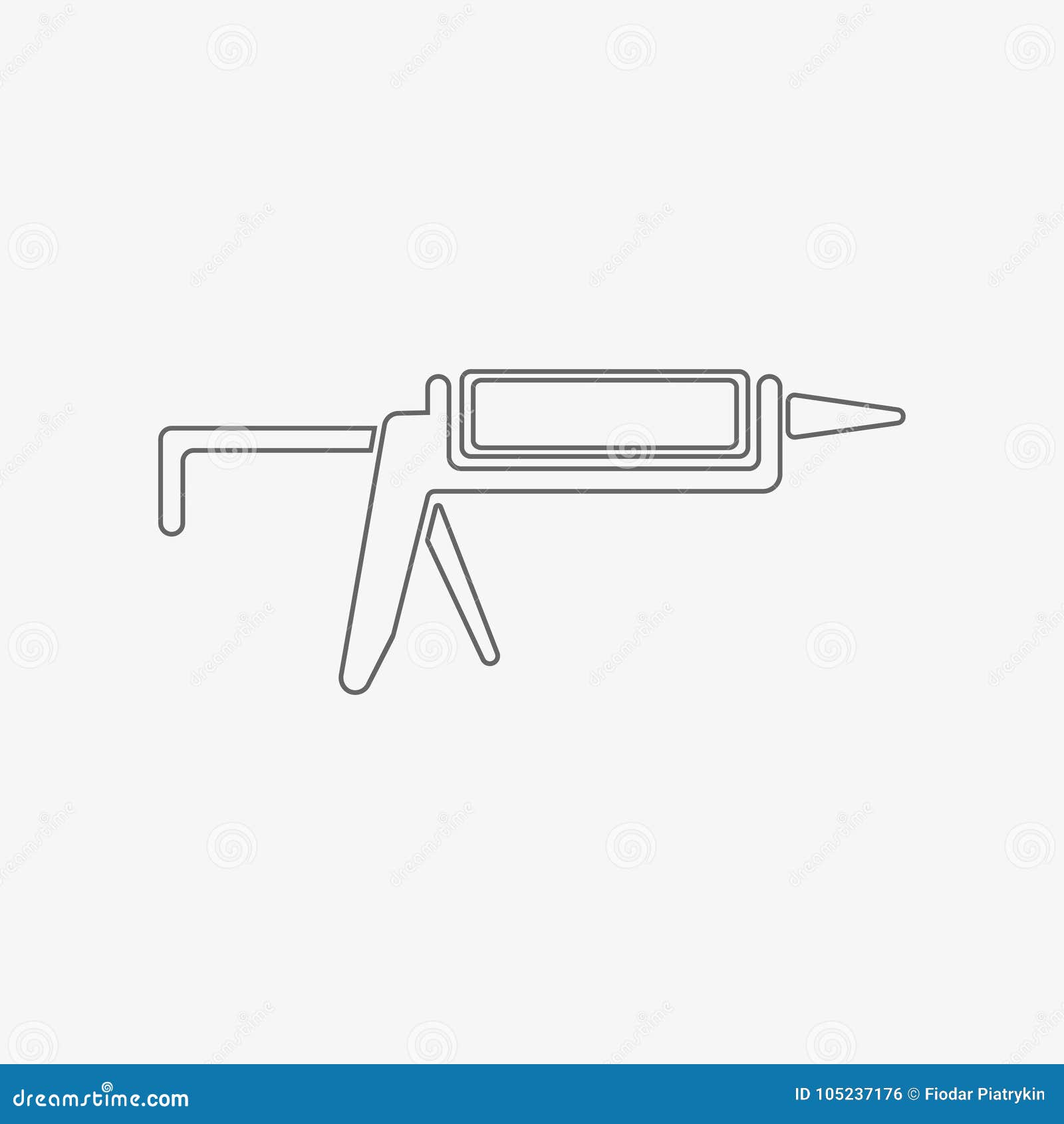 Silicone gun vector icon stock vector. Illustration of sealant - 105237176