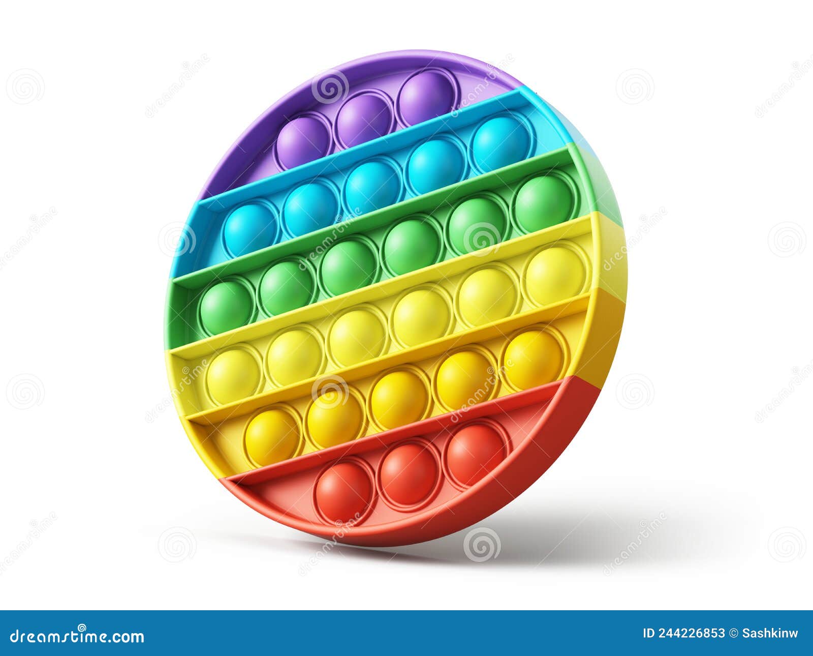 Silicone Poppit Game - Circle Pop it Fidget Toy Isolated on White ...