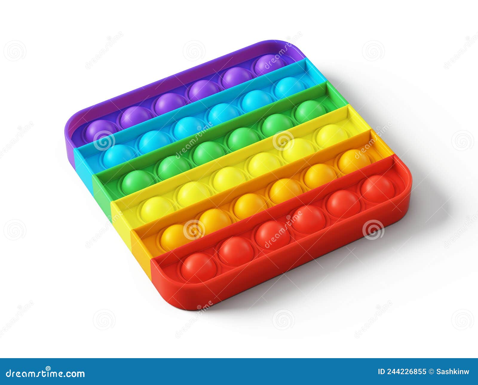 Silicone Poppit Game - Circle Pop It Fidget Toy Isolated On White ...