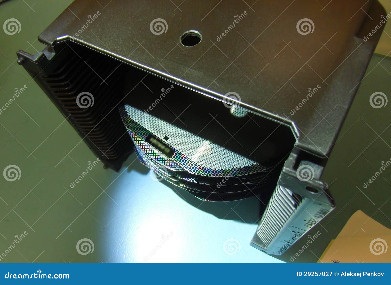 Silicone Wafer in a Black Carrier Stock Image - Image of microprocessor ...