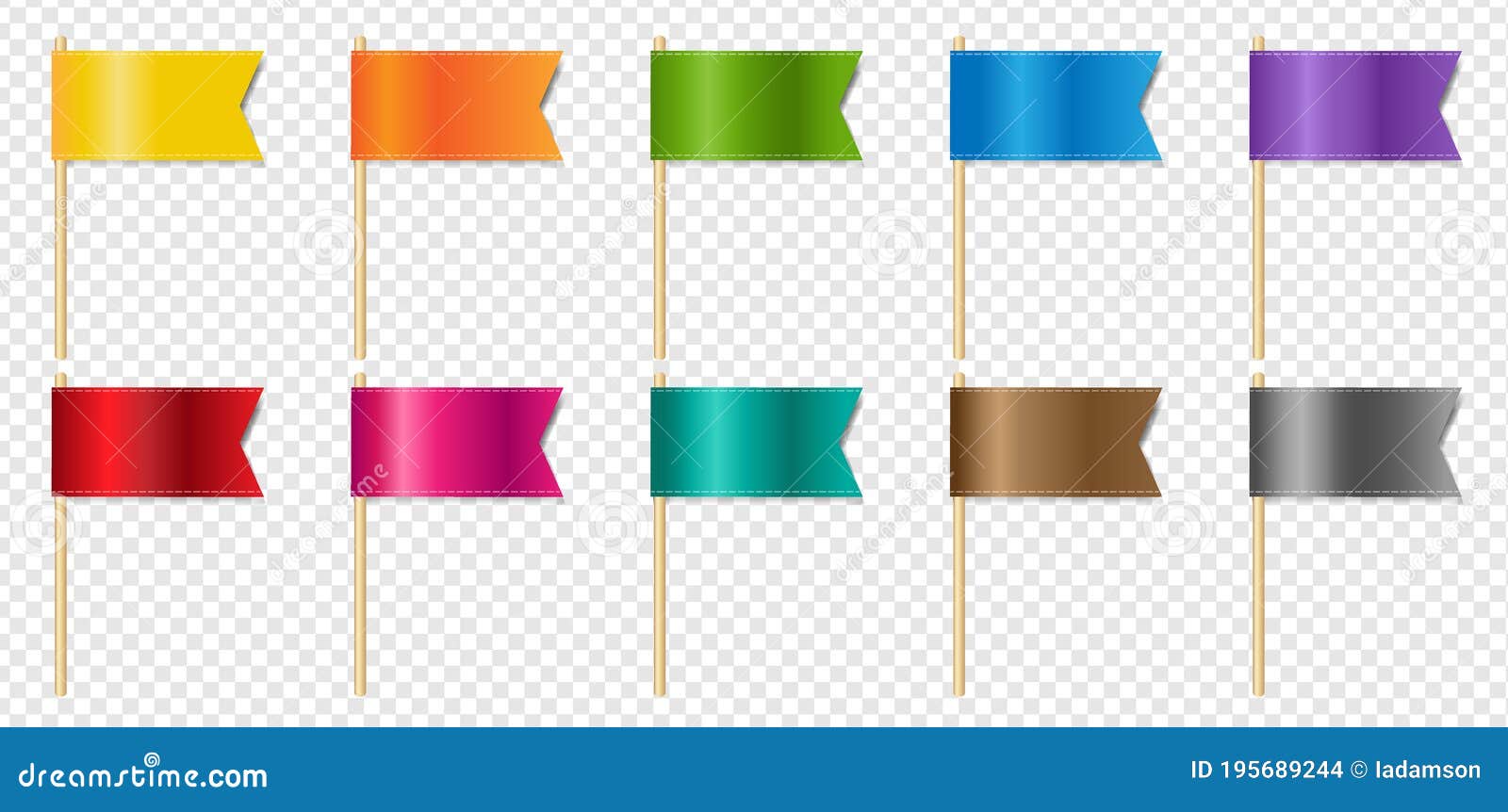 Silk Blue Ribbons Flags Isolated Transparent Background Stock Vector ...