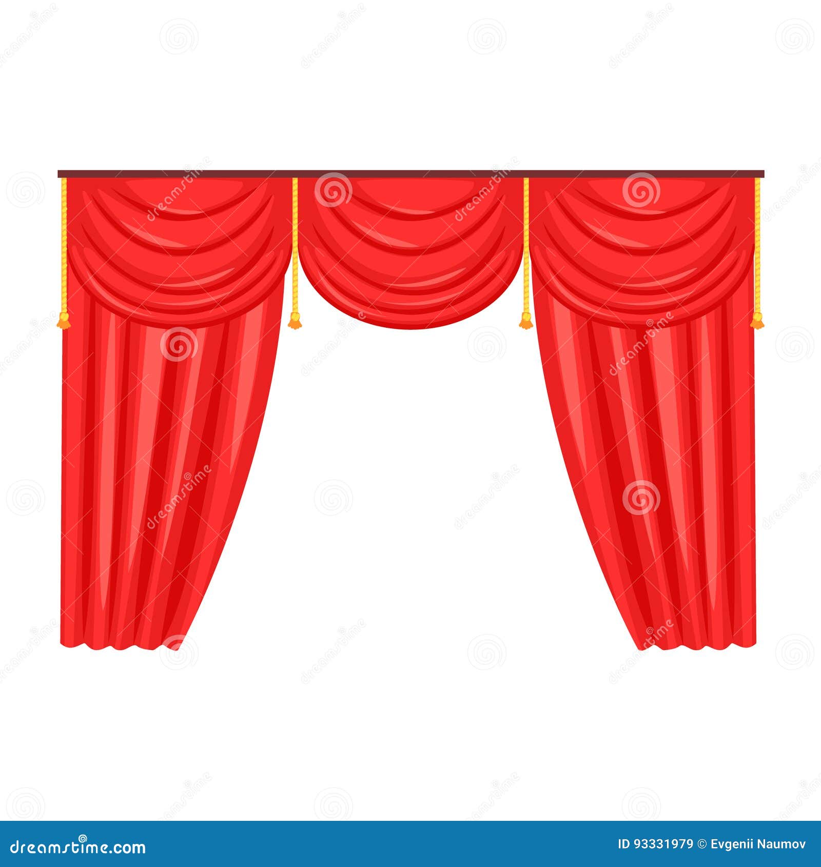 Silk Classical Curtains for Opera or Theater Decor Vector Illustration ...
