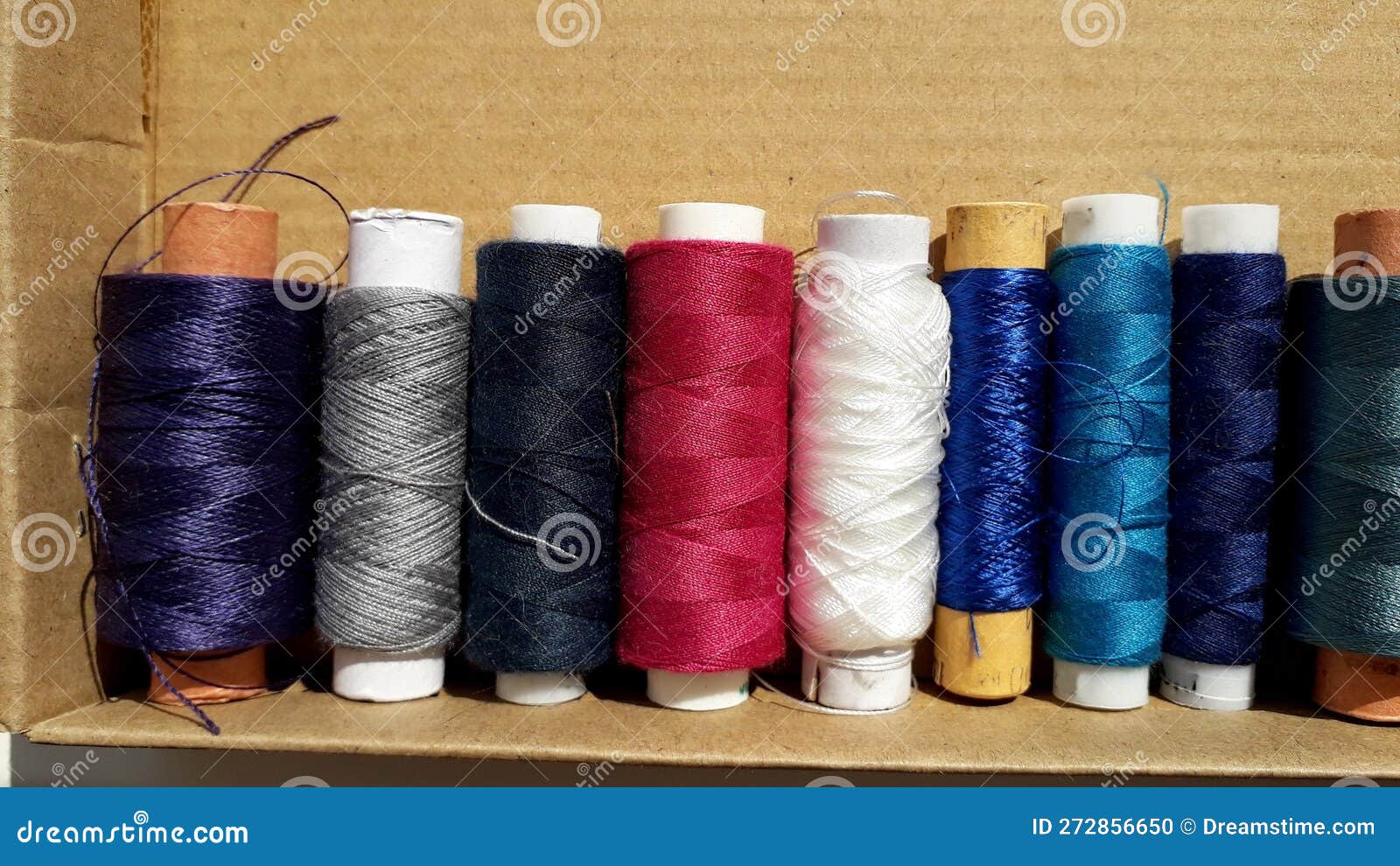 Silk and Cotton Threads for Sewing and Embroidery. Spools with Multi ...
