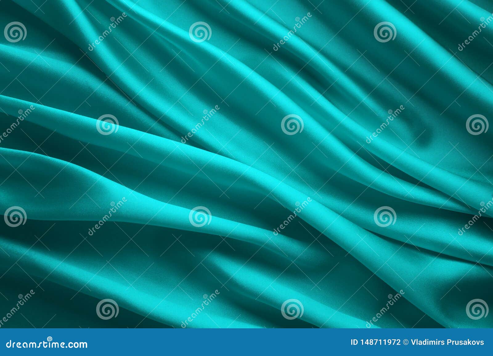 Silk Fabric Background, Blue Satin Cloth Waves, Abstract Flowing ...
