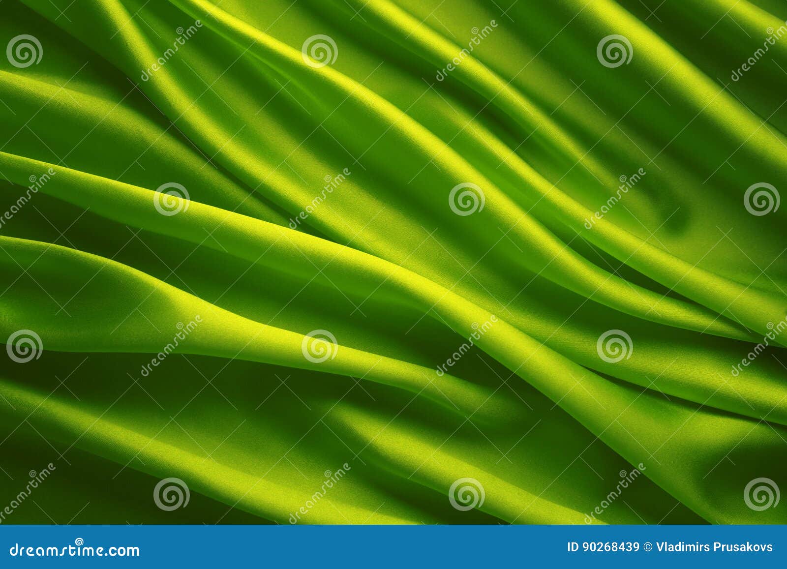 Silk Fabric Background, Green Waving Cloth Stock Image - Image of ...