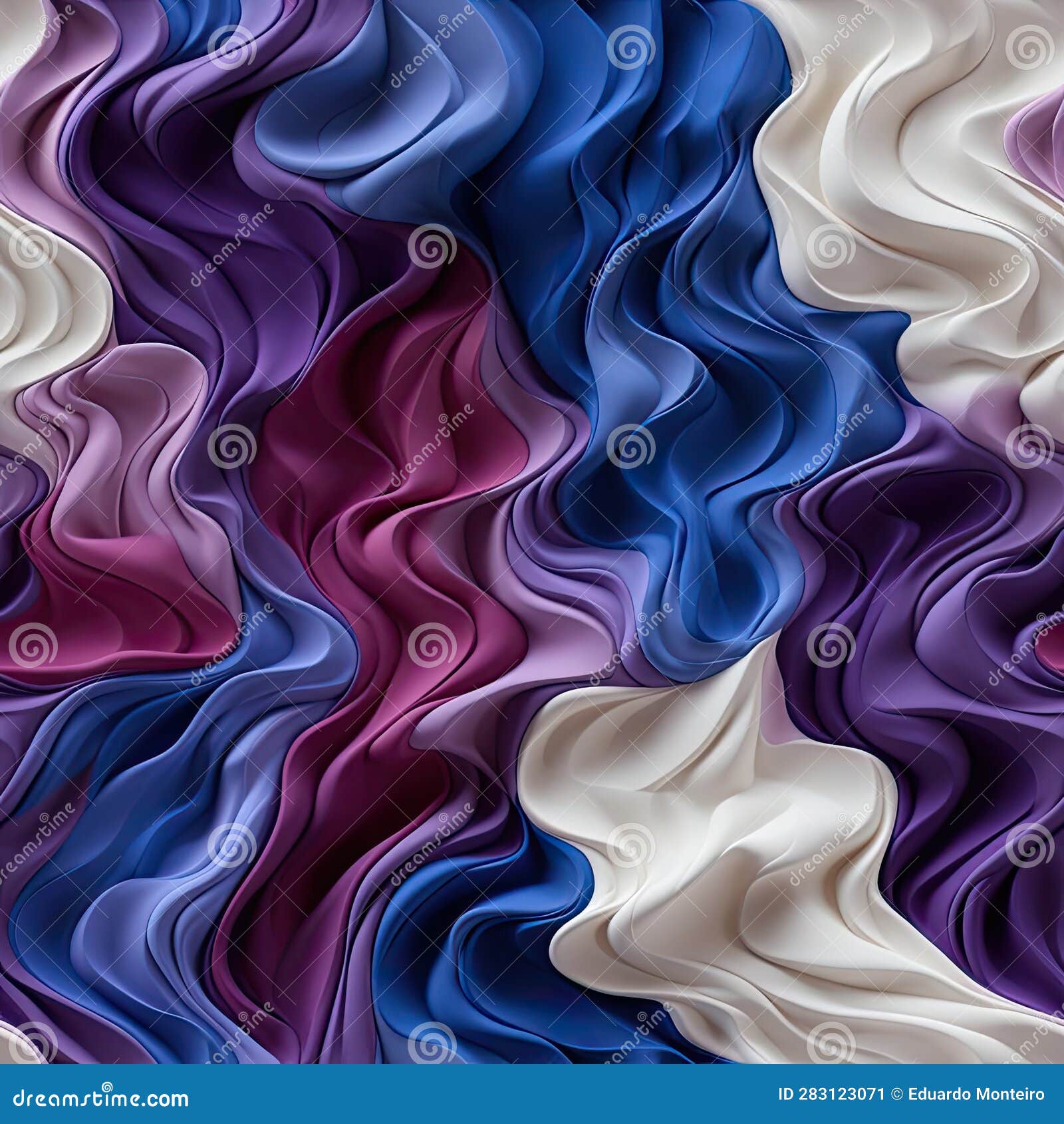 Silk Fabric with Flowing Curves and Surrealistic Distortions (tiled ...