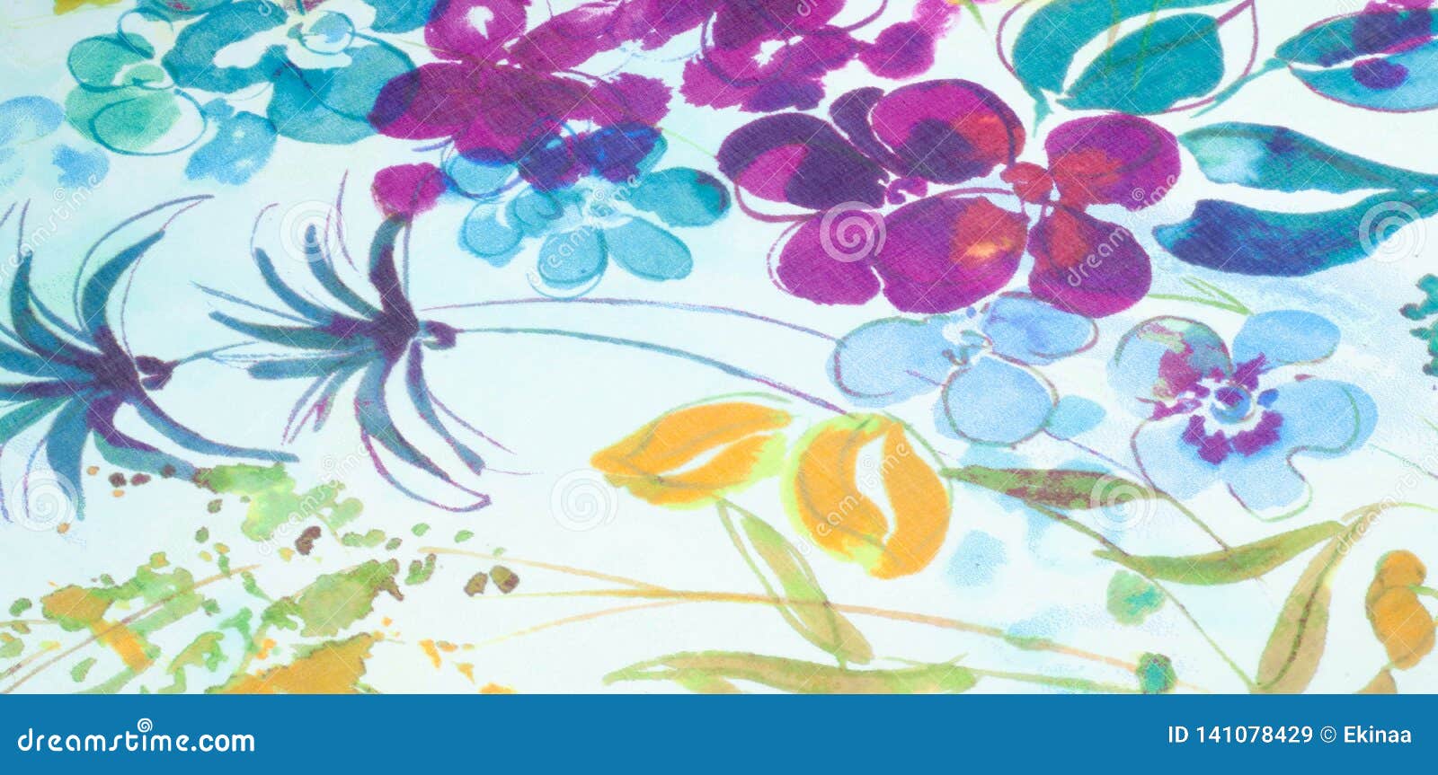 Silk Fabric Texture. Flowers Stock Image - Image of branch, leaf: 141078429