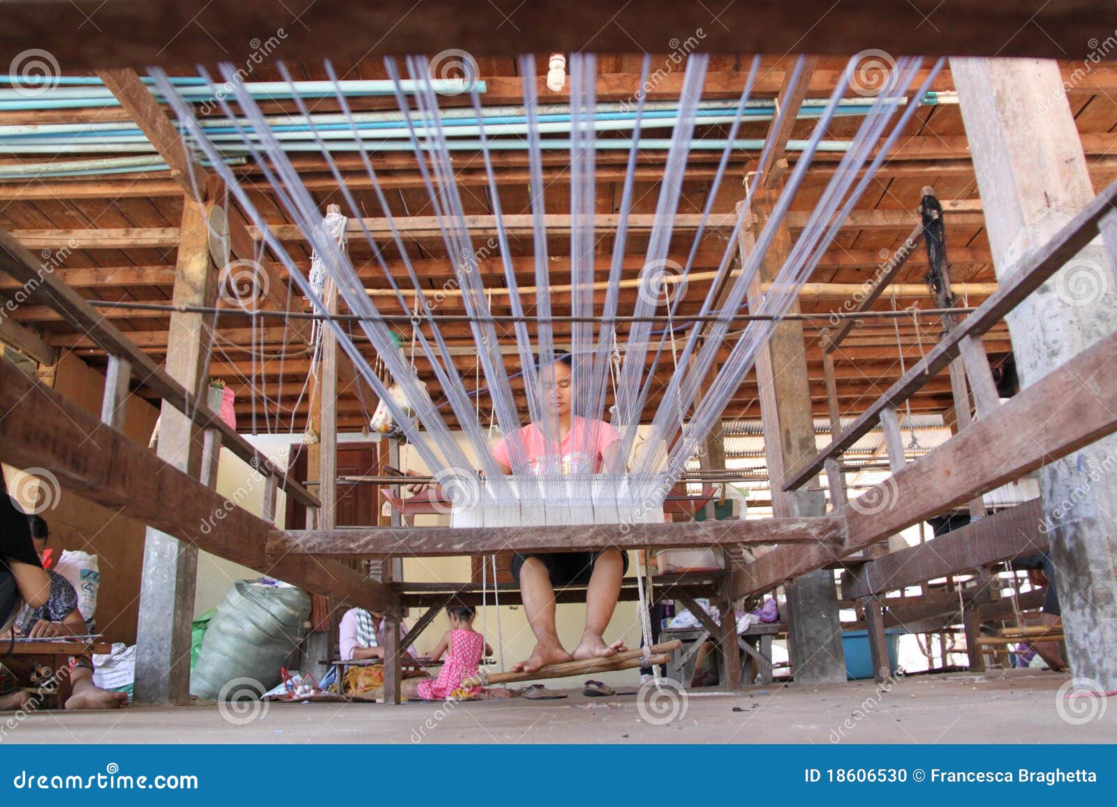 Silk hand loom, Cambodia editorial image. Image of loom - 18606530