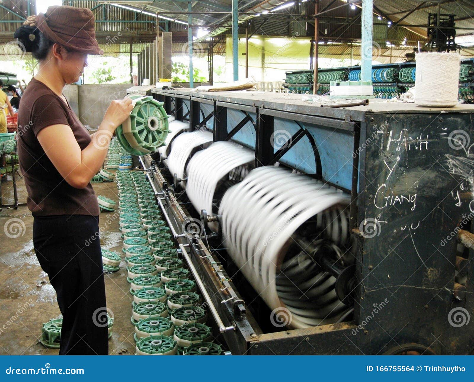 Silk making in Vietnam editorial stock image. Image of running - 166755564