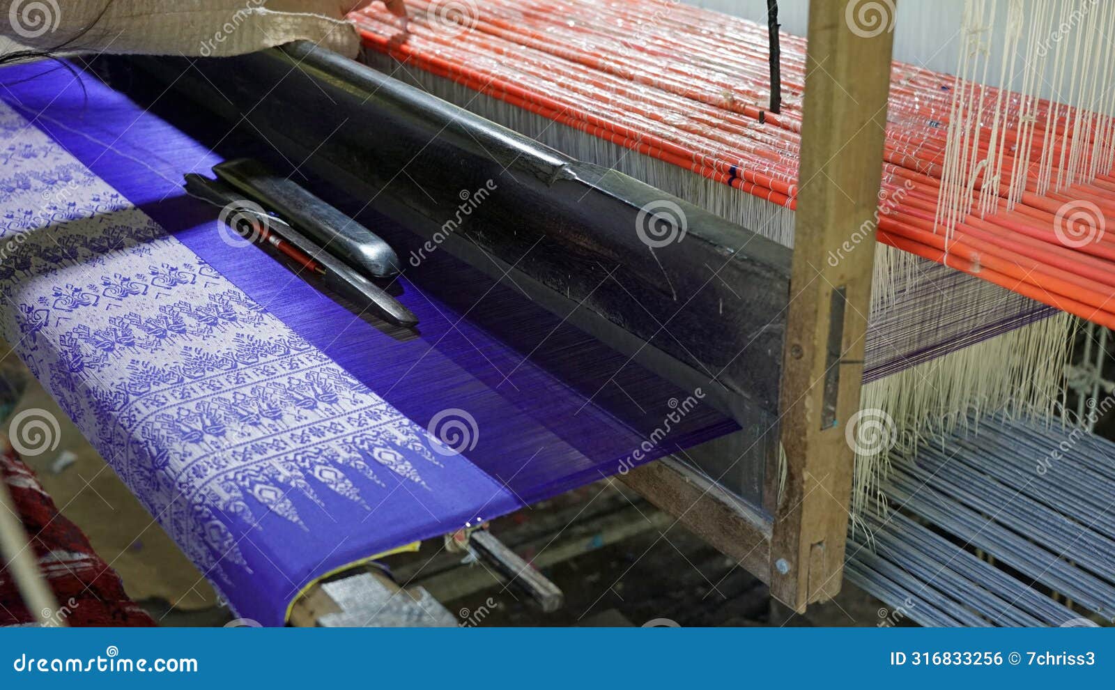 Silk Manufacture in Phnom Penh Stock Photo - Image of cocoon, loom ...