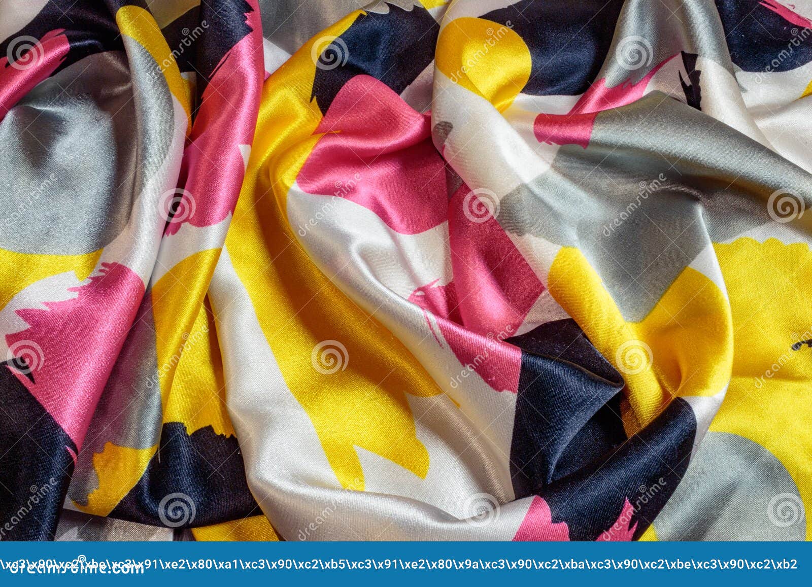 Silk multi-colored scarf. stock image. Image of wallpaper - 216101001