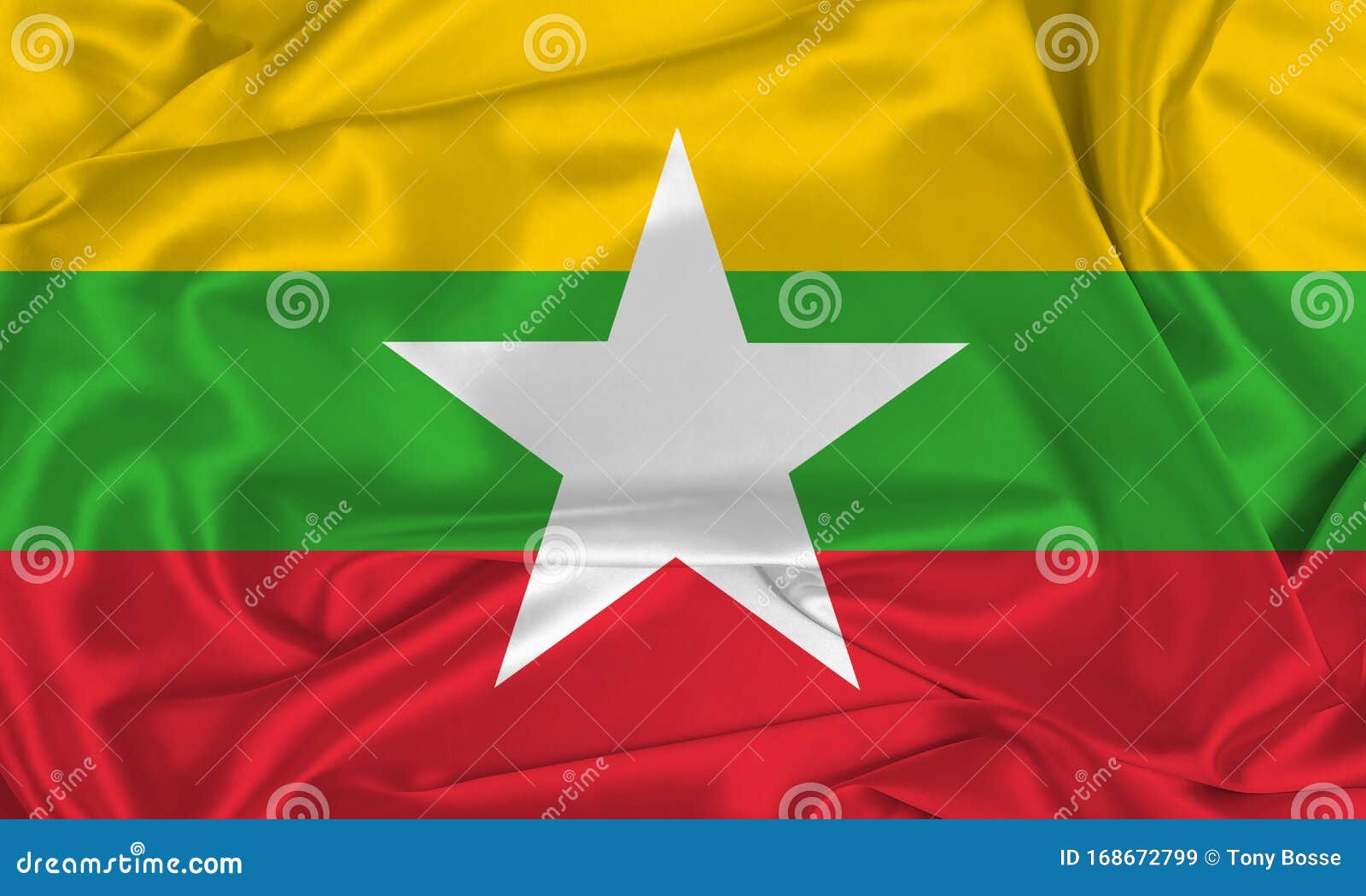 Silk Myanmar Flag stock image. Image of culture, landmark - 168672799