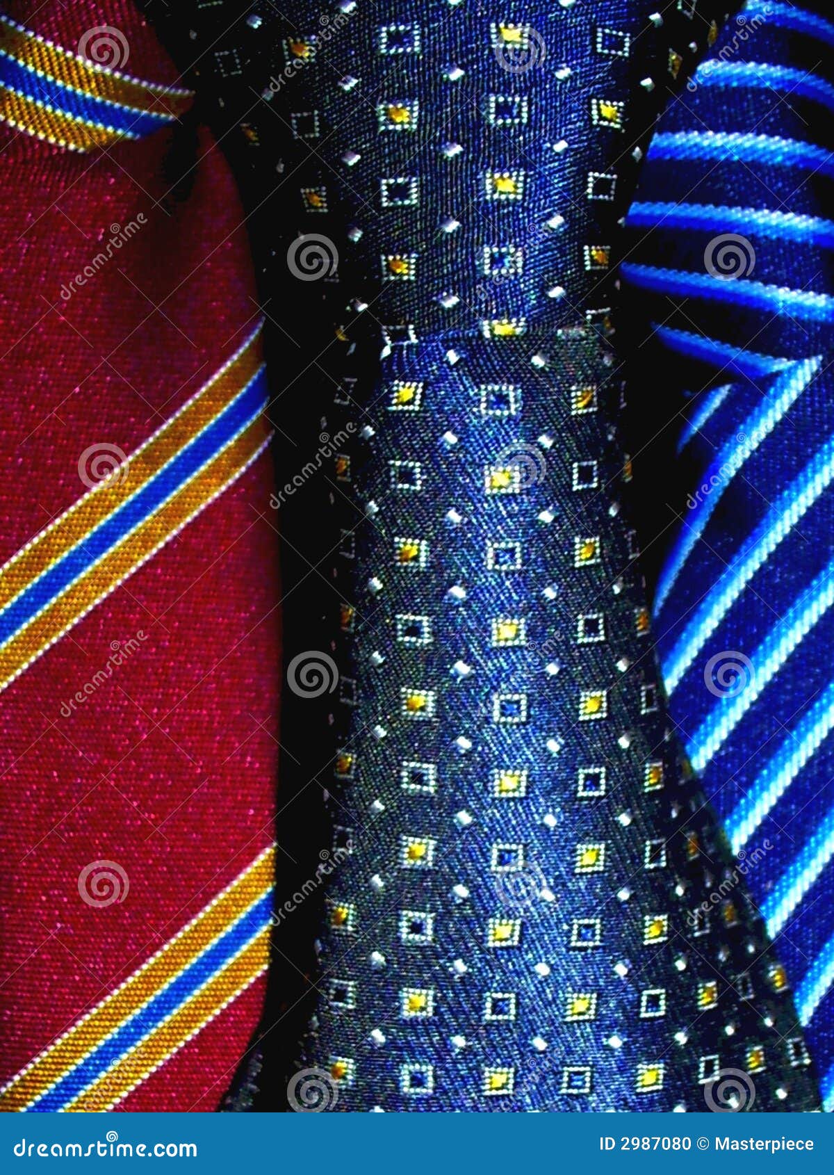 Silk neckties closeup stock photo. Image of fabric, shirt - 2987080