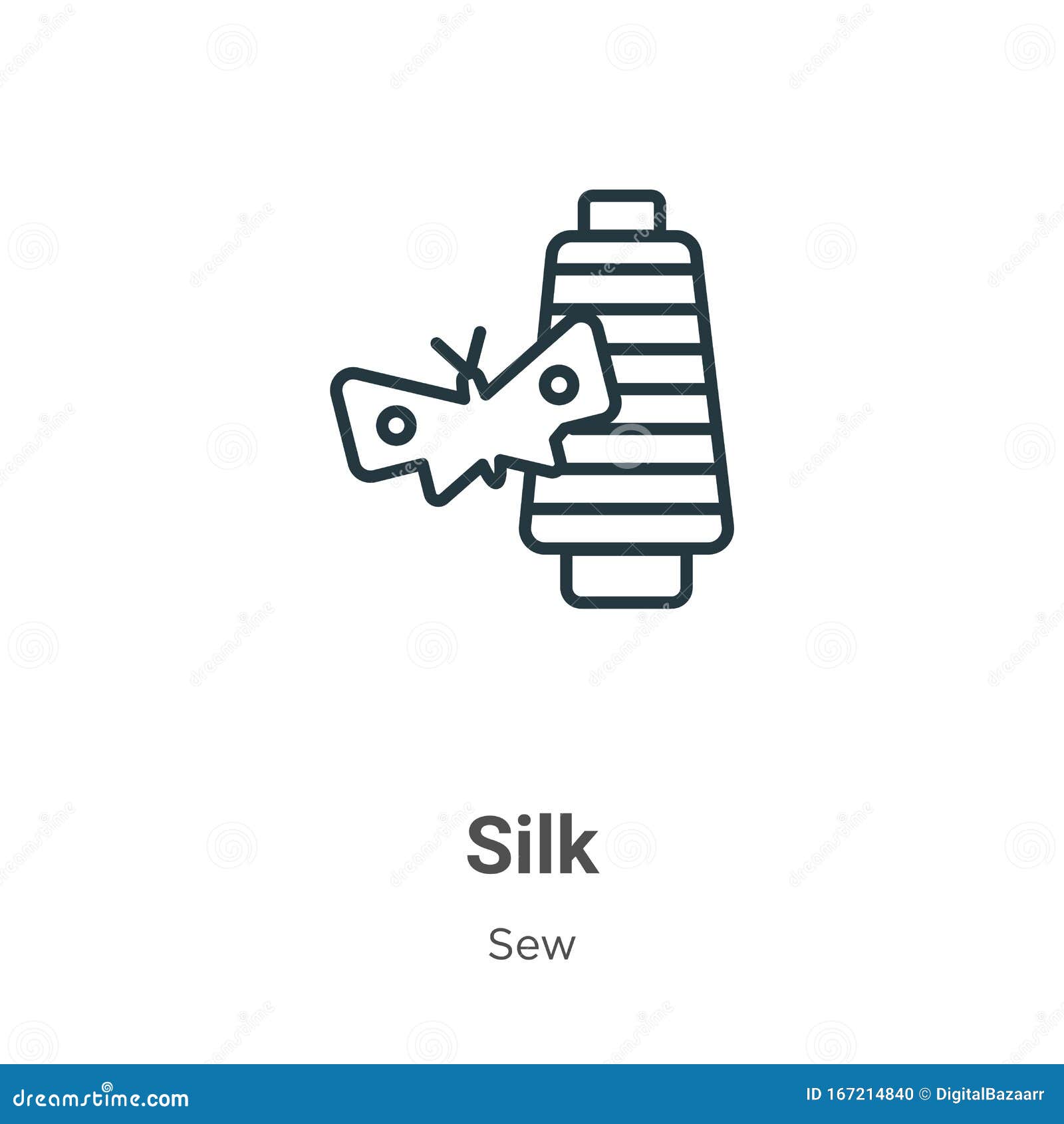 Silk Outline Vector Icon. Thin Line Black Silk Icon, Flat Vector Simple ...
