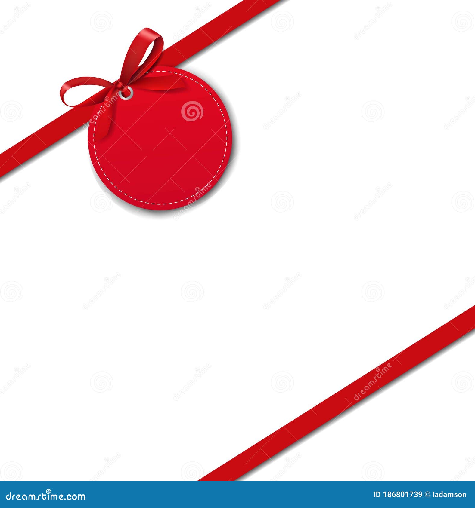 Silk Red Ribbon Border Isolated White Background Stock Vector ...