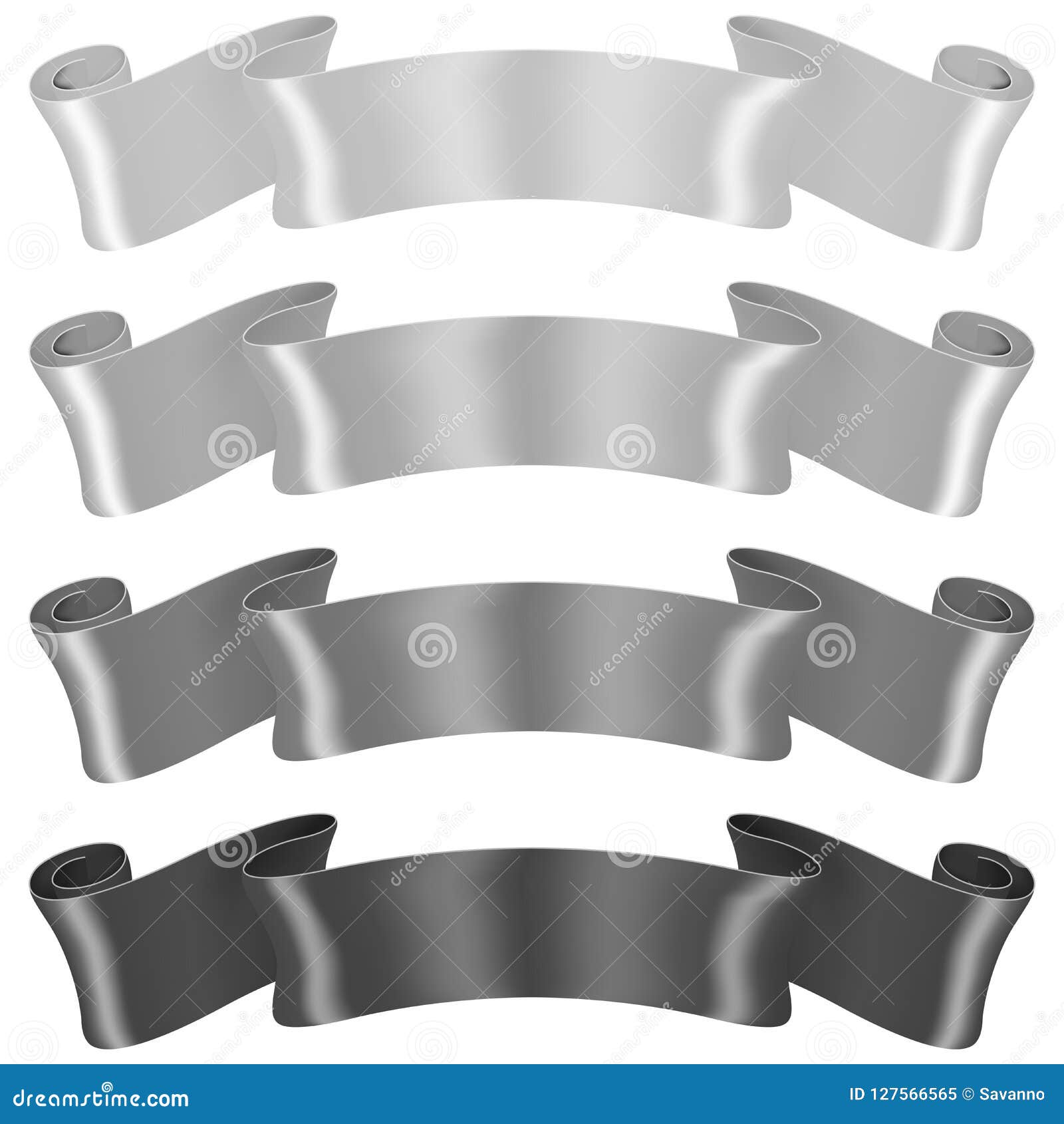 Silk Ribbons. Shades of Gray Stock Vector - Illustration of decorative ...