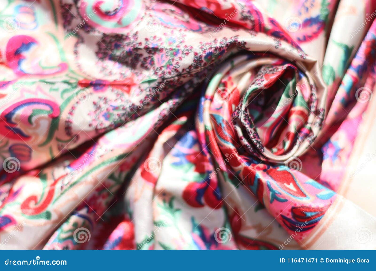 Silk Scarf with Traditional Patterns Stock Image - Image of cloth ...