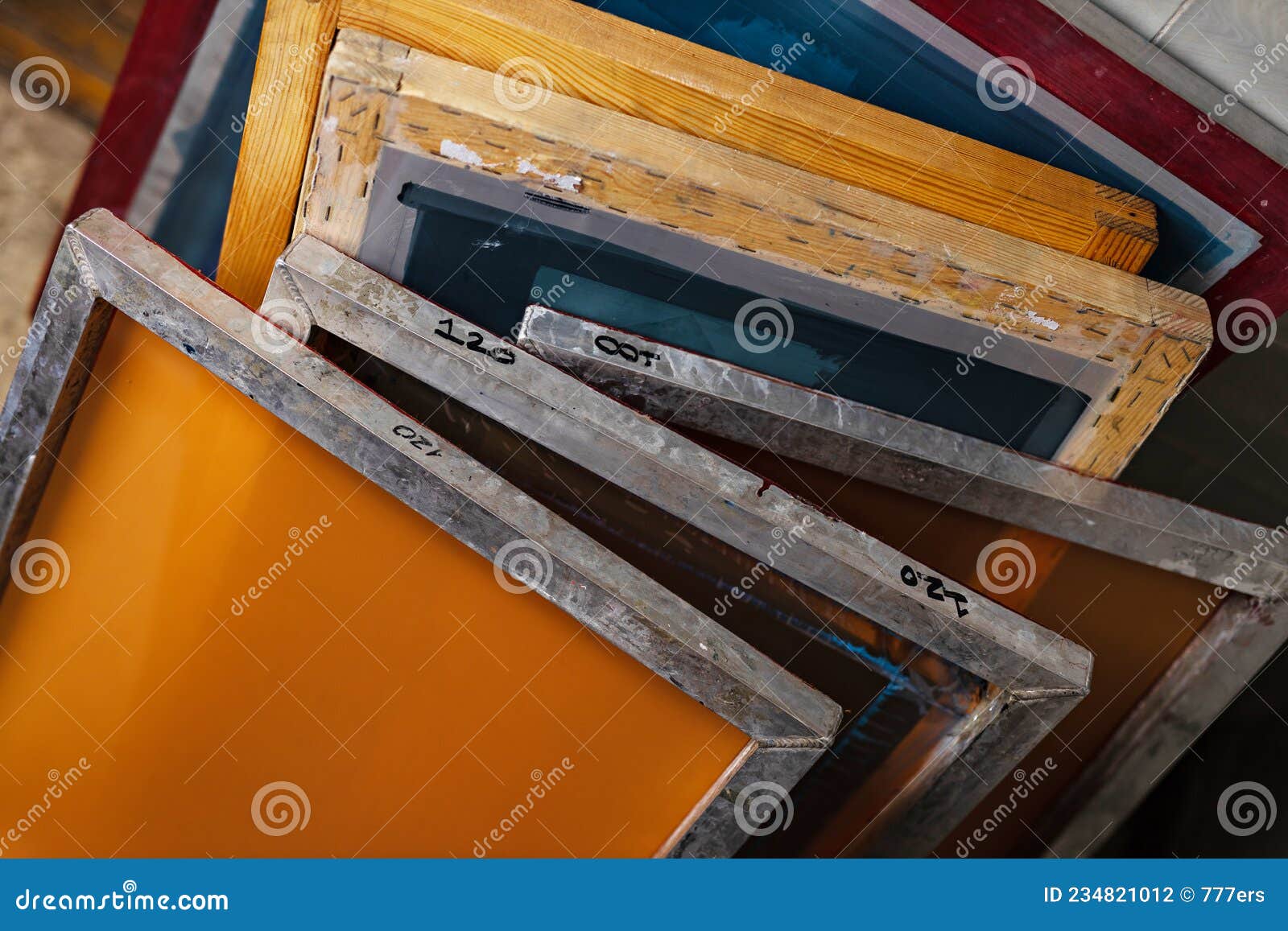 Silk Screen Mesh Screen Frames. Silkscreen Printing Stock Photo - Image ...