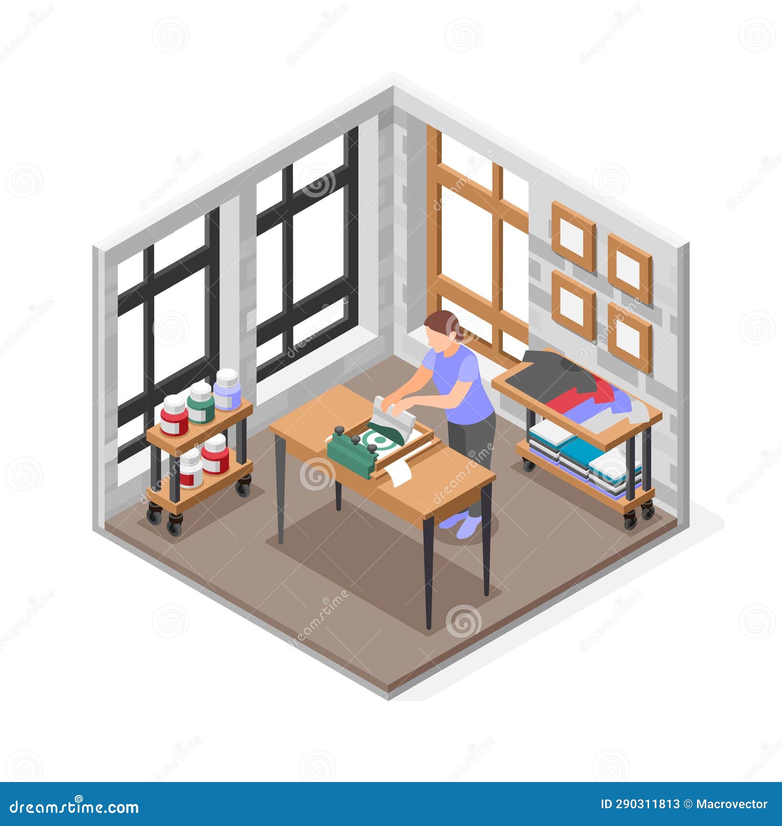 Silk Screen Printing Isolated Object Stock Vector - Illustration of ...