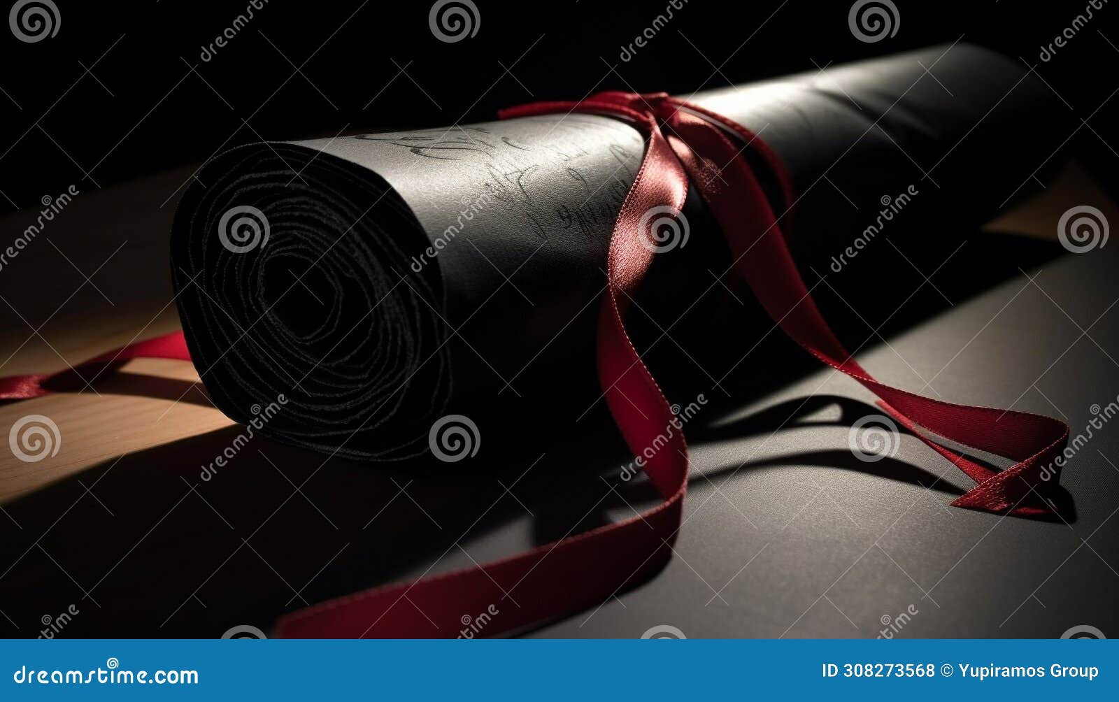 Silk Scroll Tied with Satin Ribbon, Symbolizing Education and Success ...