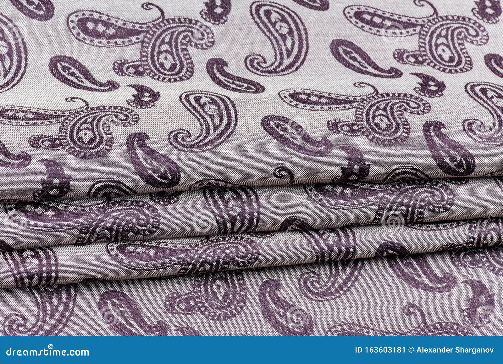 Silk Textile with a Swirl and Ethnic Pattern Stock Image - Image of ...