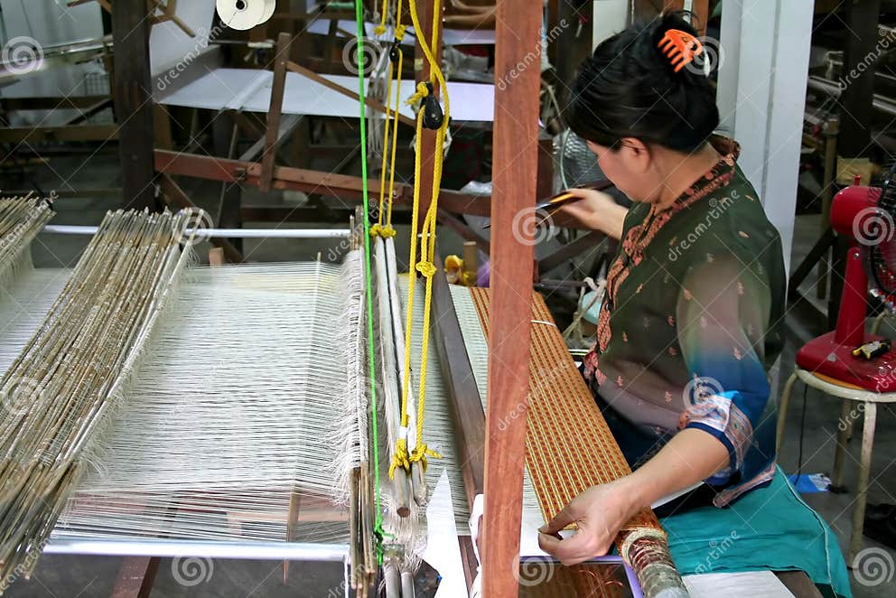 Silk Weaving stock photo. Image of weave, east, clothing - 733396