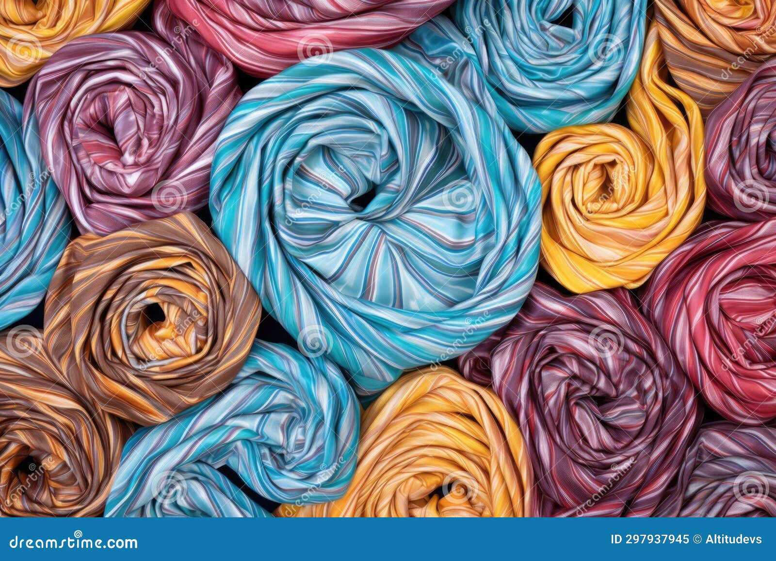 Silken Ribbons Twirled into Spiral Patterns Stock Image - Image of ...