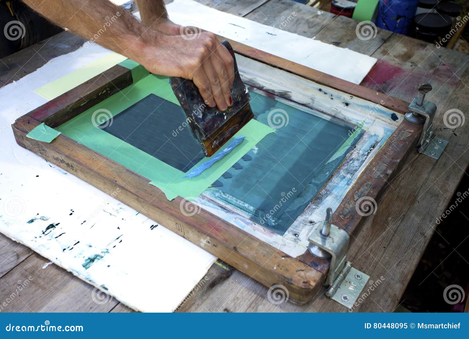 Silkscreening stock image. Image of craft, studio, production - 80448095