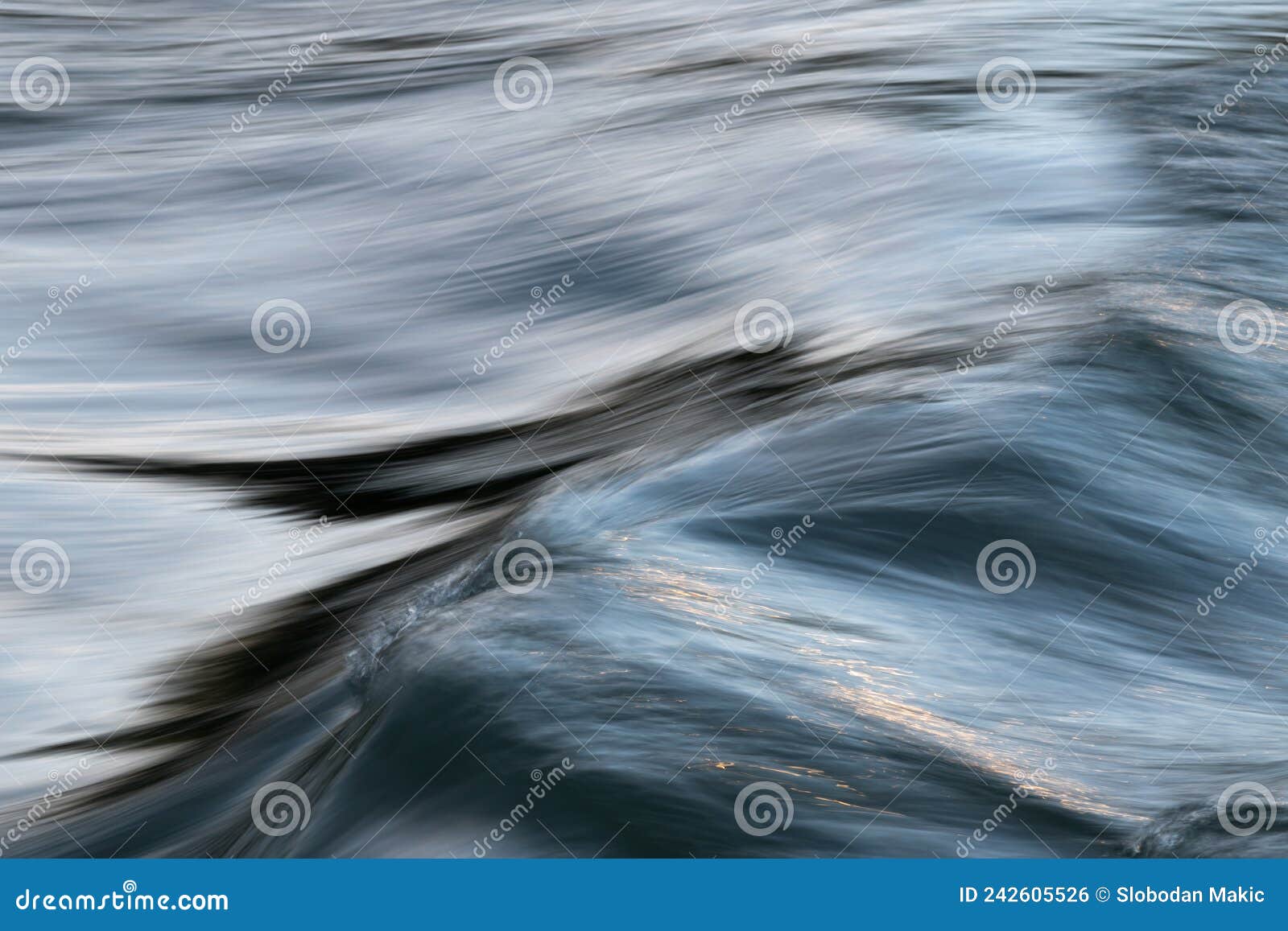 Silky Abstract Texture of Water Surface on Rapid Stream Water Flow ...