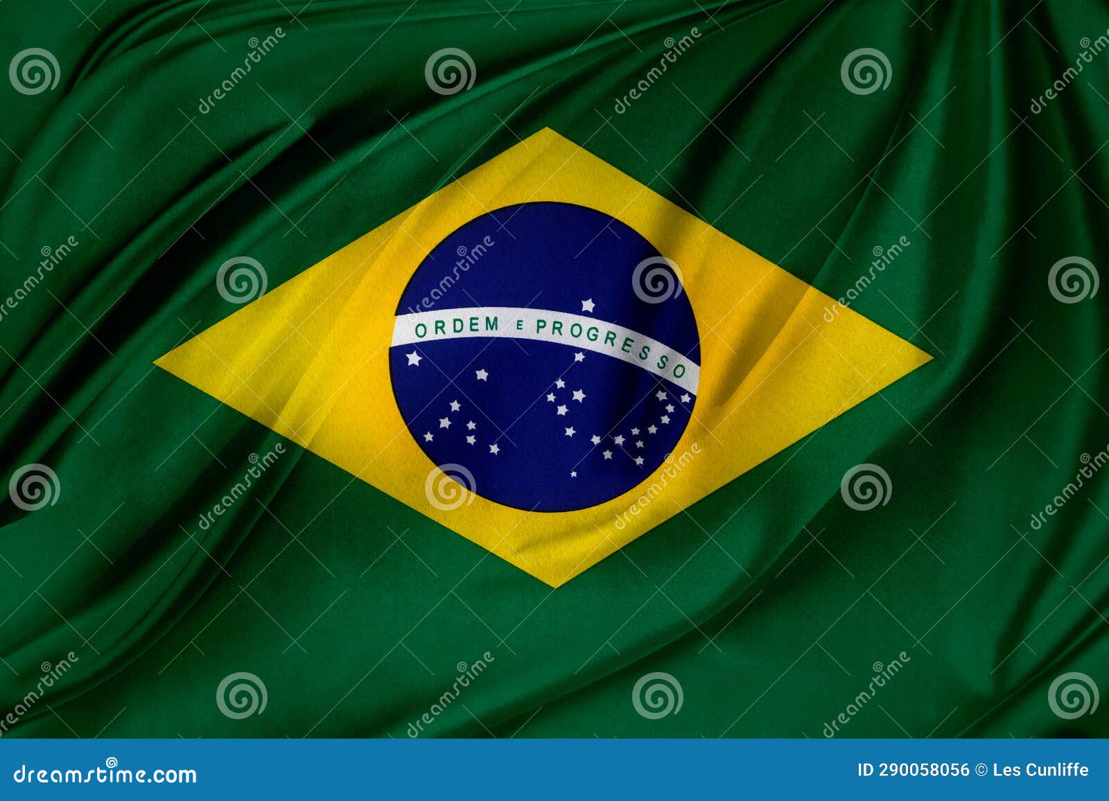 Silky Brazilian flag stock photo. Image of patriotism - 290058056