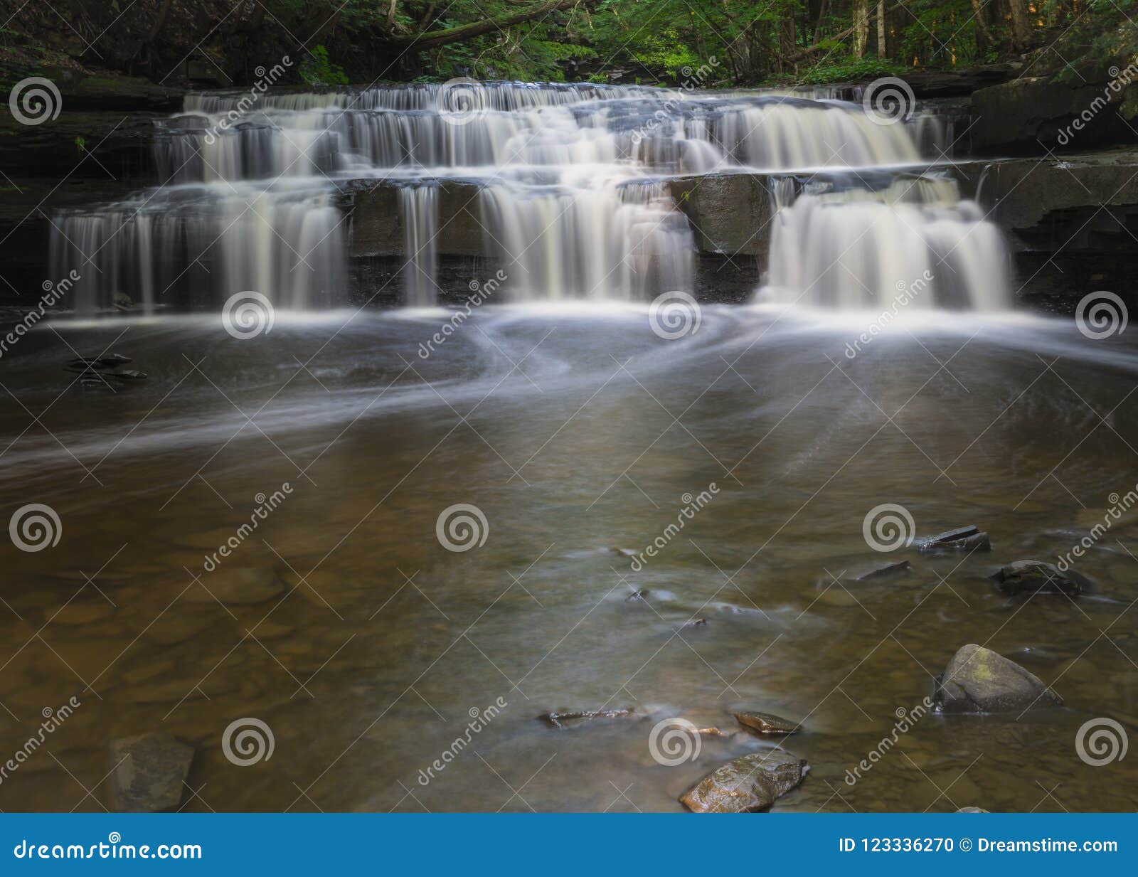 Silky Smooth Waterfall stock photo. Image of silky, streams - 123336270