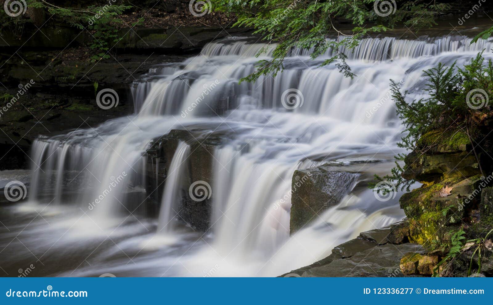 Silky Smooth Waterfall stock image. Image of soothing - 123336277