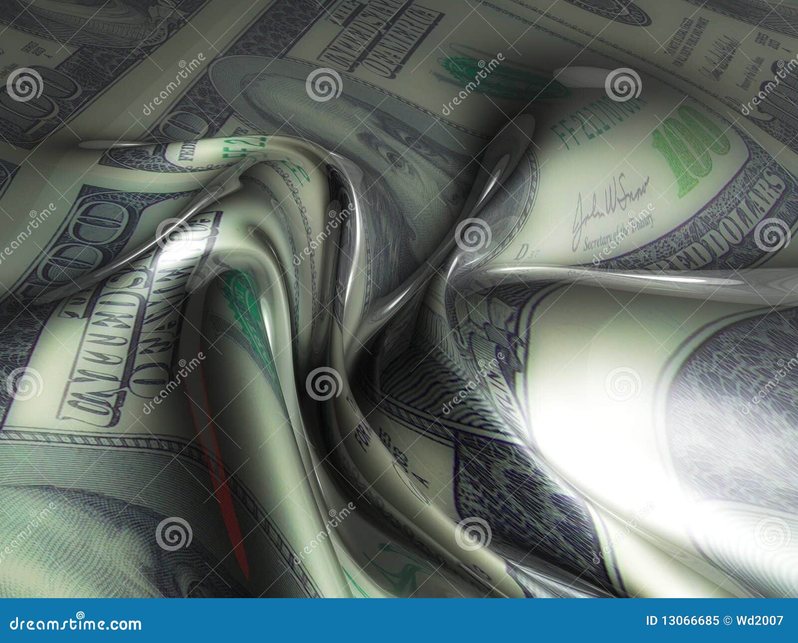 Silky Smooth and Glowing Money Abstract Stock Illustration ...