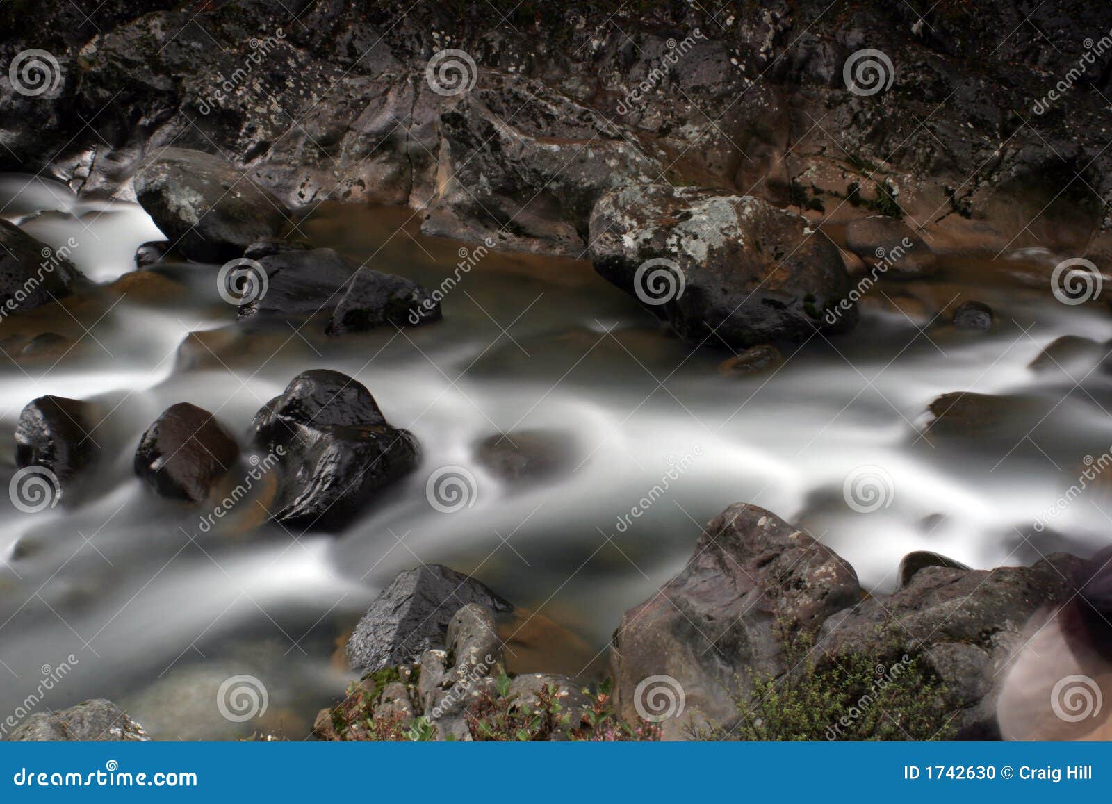 Silky Smooth Water Over Rocks Stock Photo - Image of cascade, motion ...