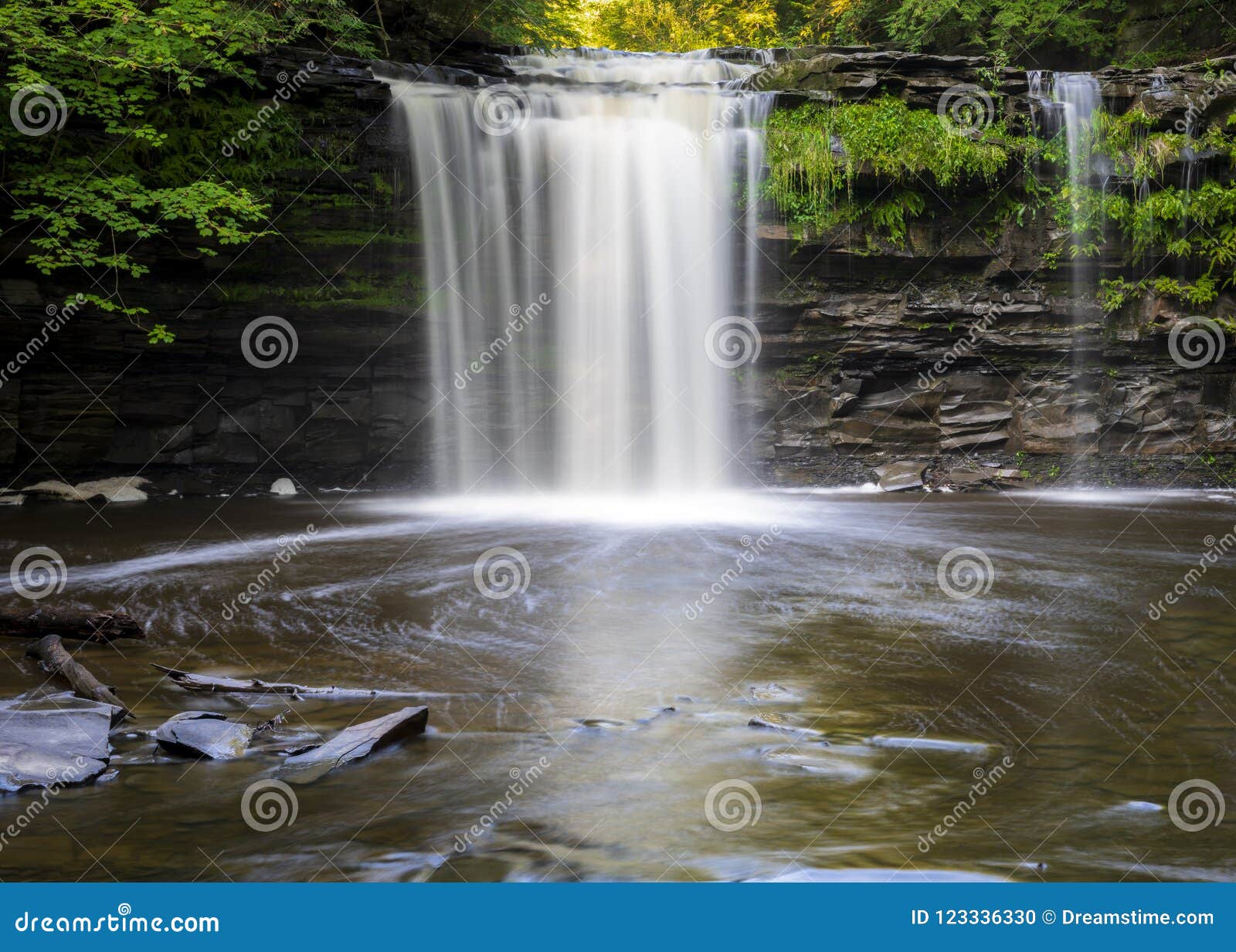 Silky Smooth Waterfall stock photo. Image of cascading - 123336330