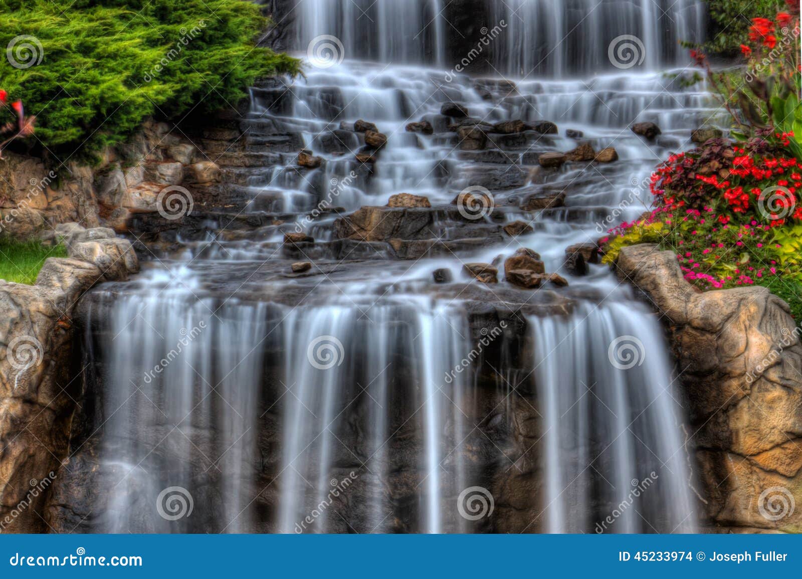 Silky Waterfall in High Dynamic Range Stock Photo - Image of motion ...