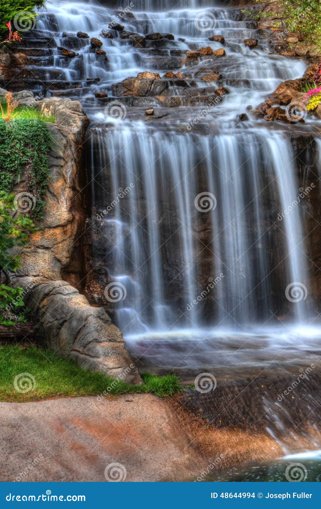 Silky Waterfall in High Dynamic Range Stock Photo - Image of tranquil ...