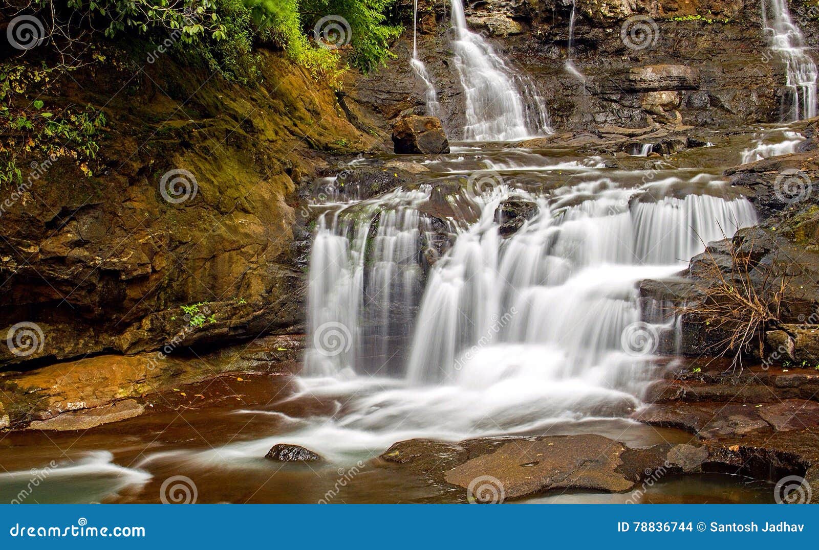 Silky waterfall stock photo. Image of indiaexplorer, incredible - 78836744