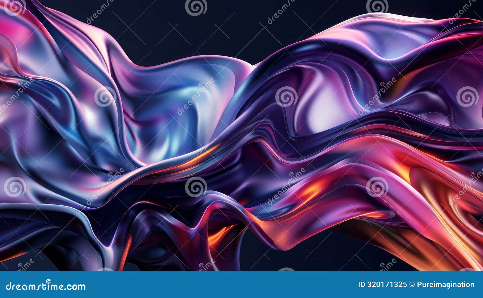 Silky Waves Embrace a Vibrant Dance of Colors Stock Illustration ...