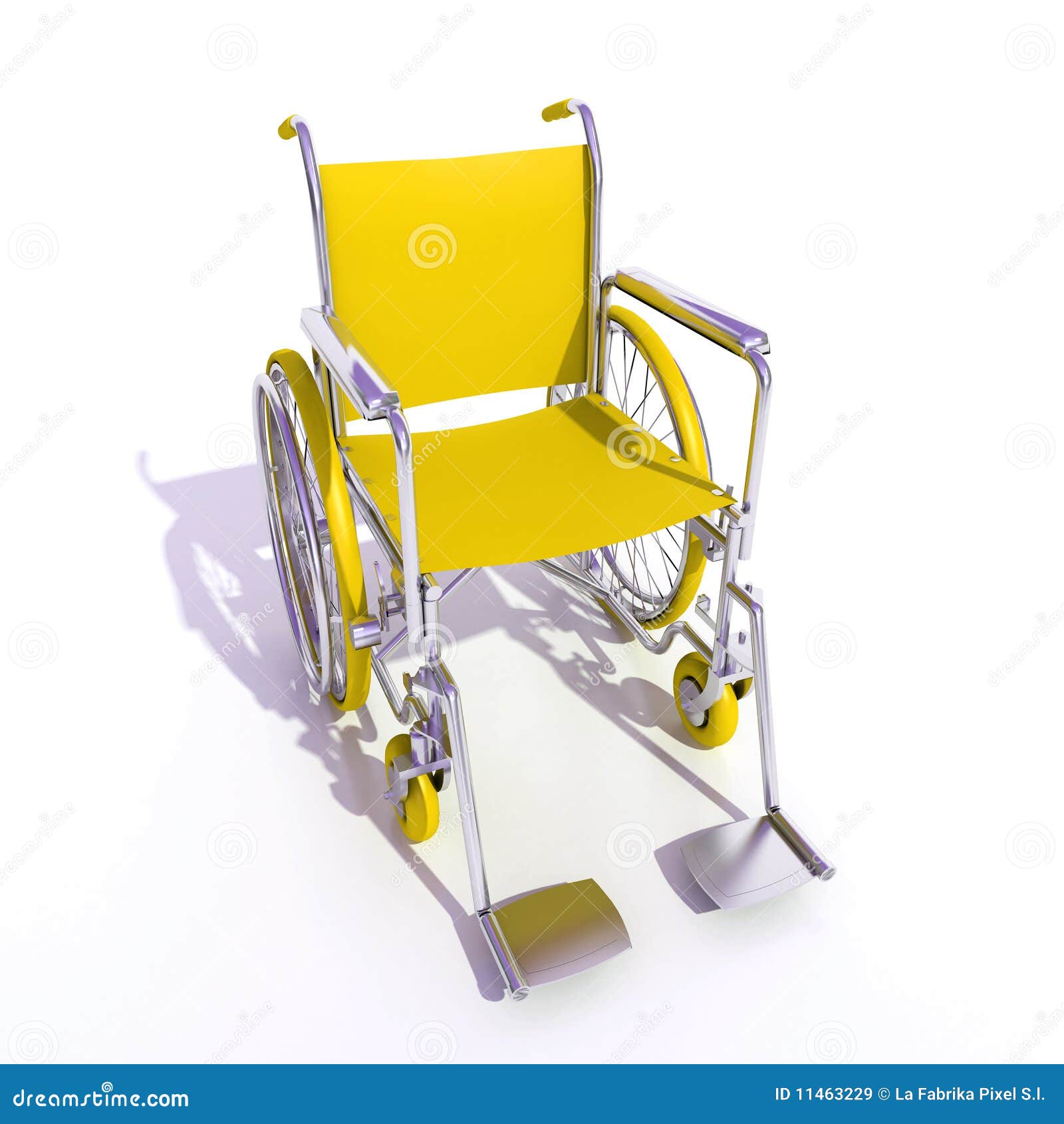 Sillón de ruedas amarillo stock de ilustración. Ilustración de ...