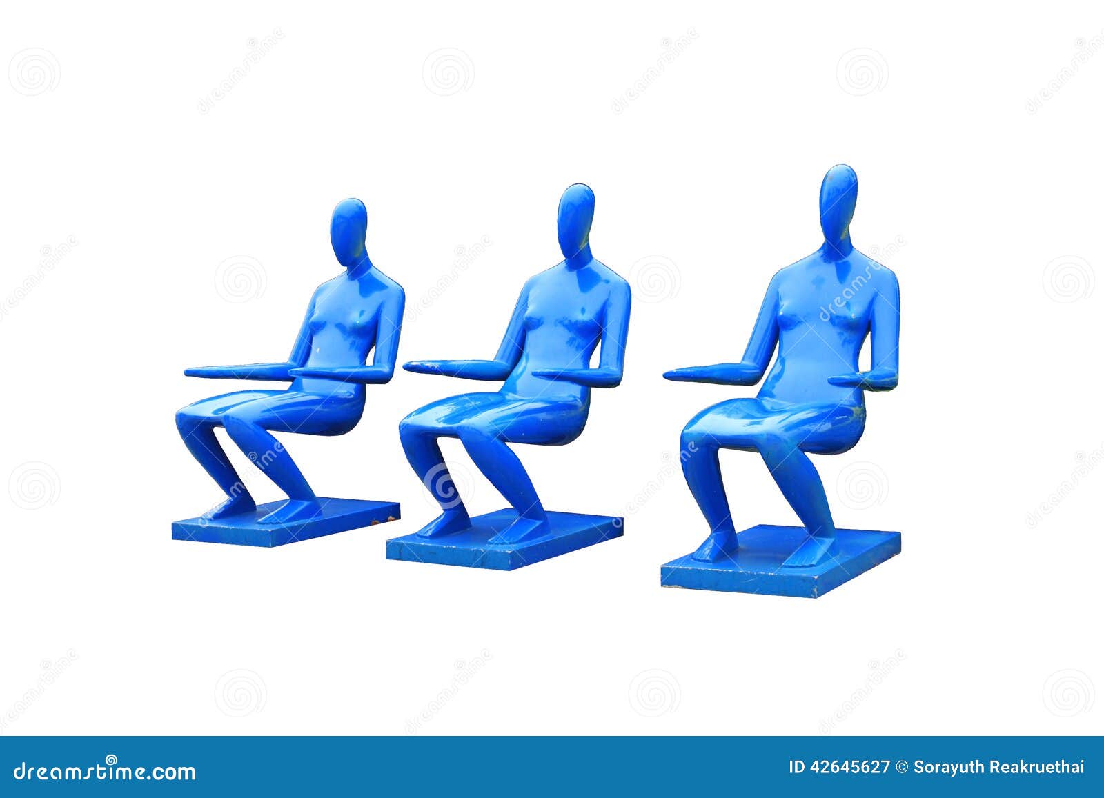 Silla azul en forma humana imagen de archivo. Imagen de resto - 42645627