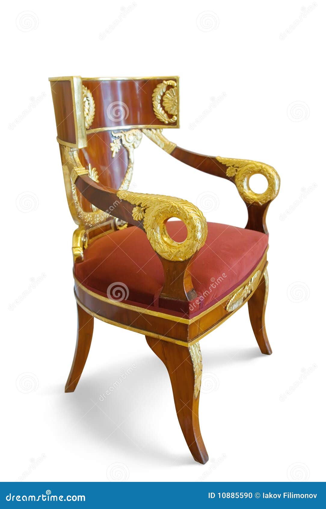 Silla de lujo de oro foto de archivo. Imagen de estudio - 10885590