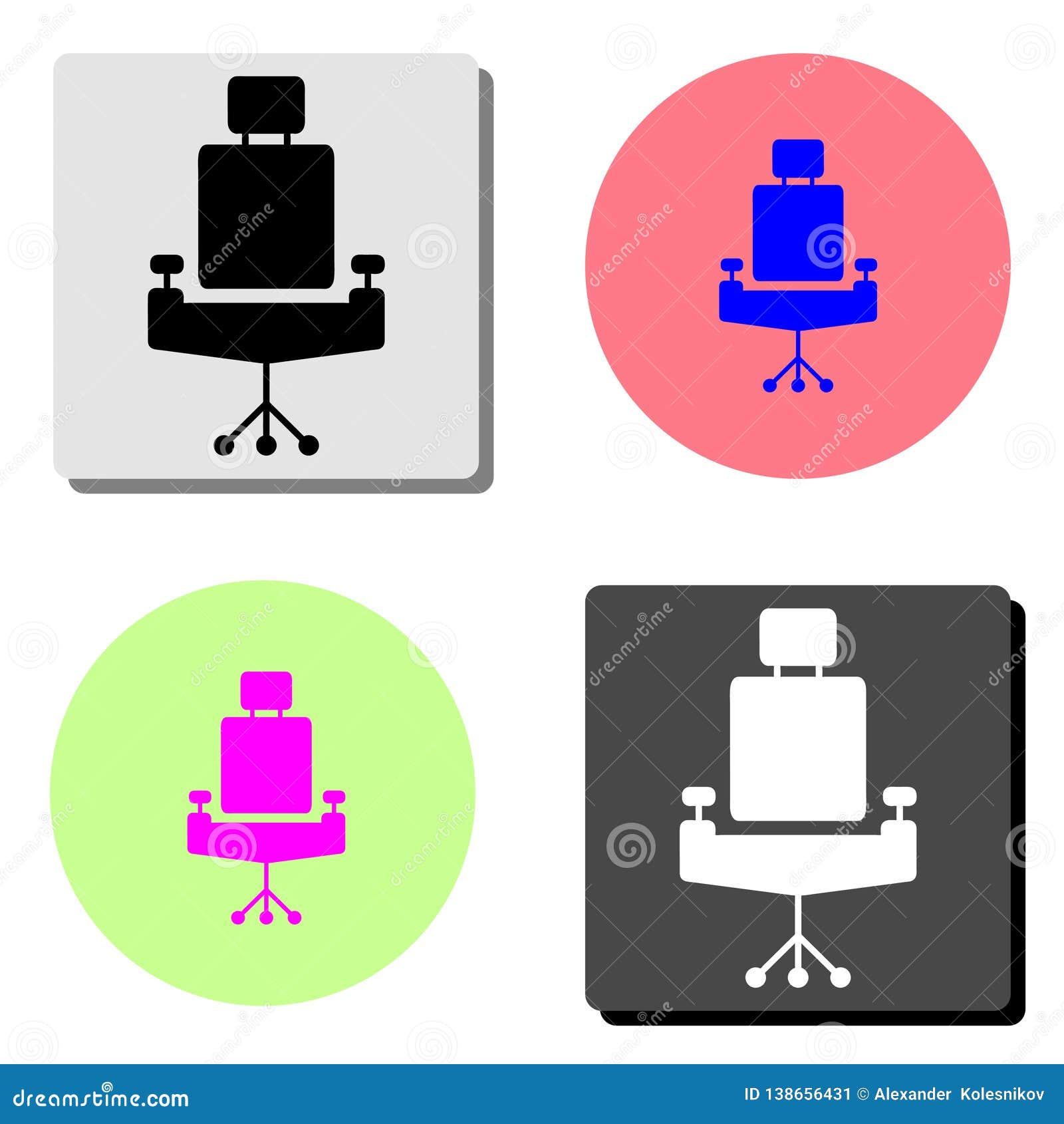 Silla Icono Plano Del Vector Ilustración del Vector - Ilustración de ...