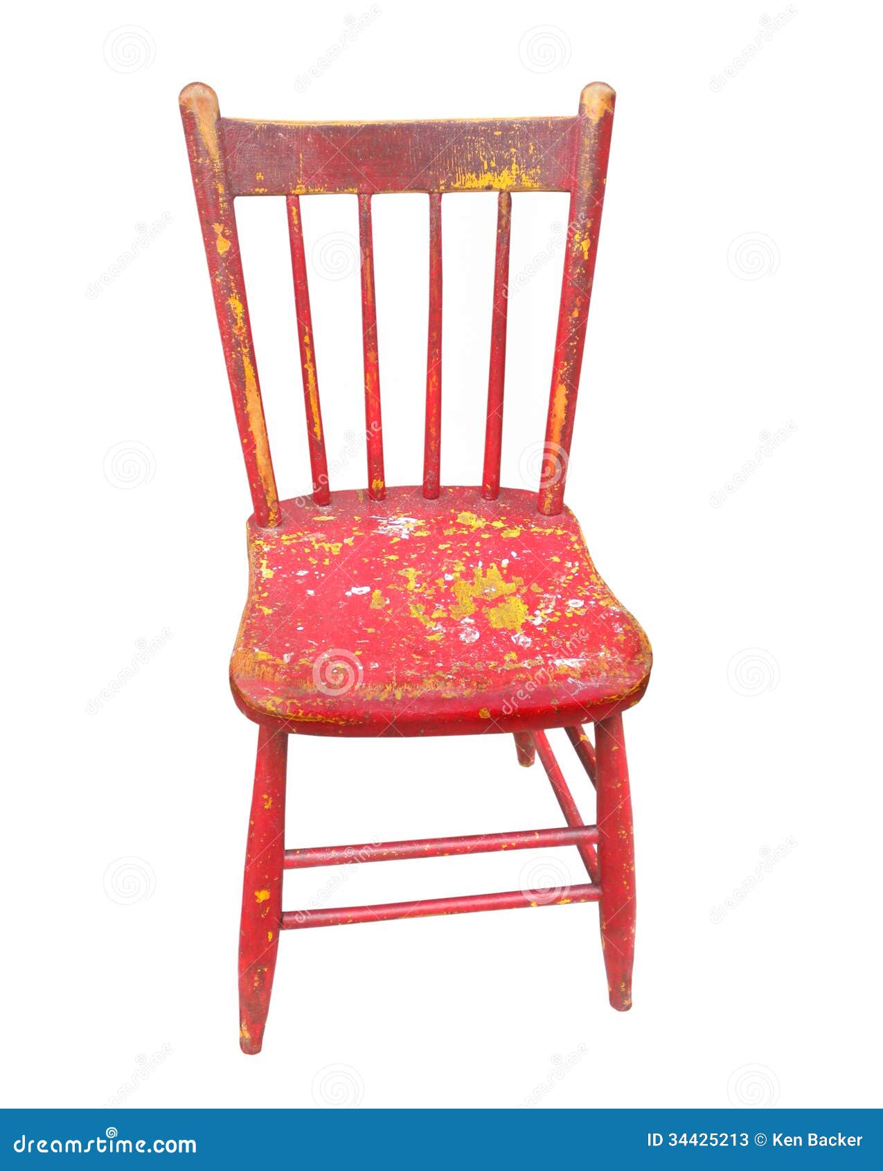 Silla Roja De Madera Vieja Aislada. Imagen de archivo - Imagen de ejes ...