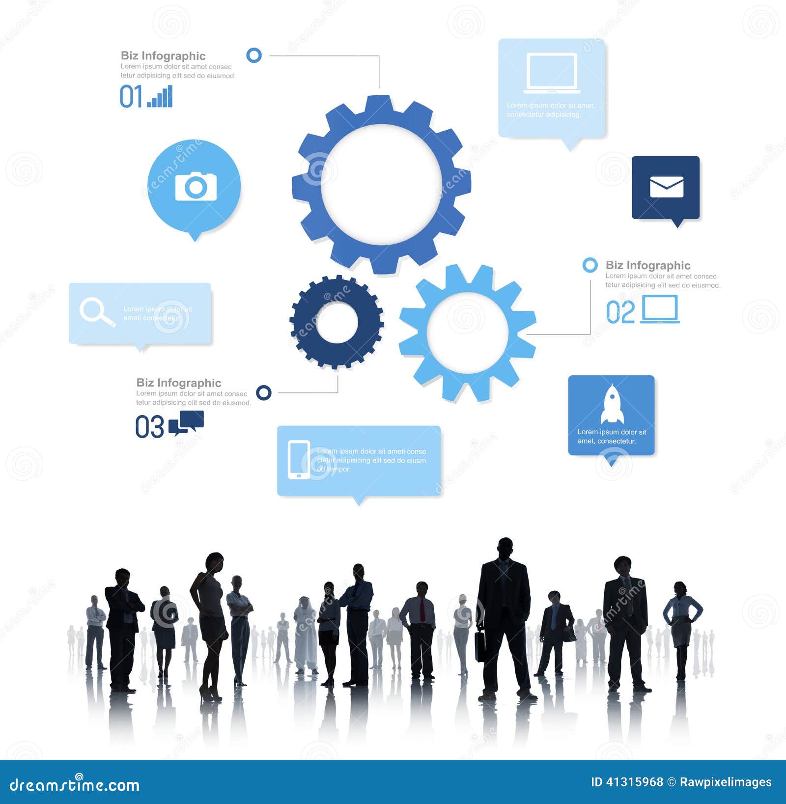 Sillouette of Global Business People Infographic Stock Photo - Image of ...