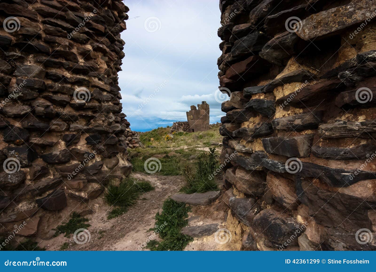 Sillustani Funeral Tower stock image. Image of civilization - 42361299