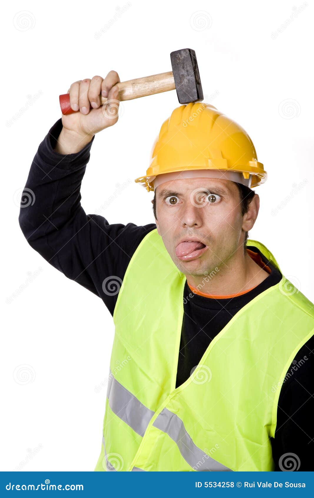 Silly stock photo. Image of male, builder, hardhat, funny - 5534258